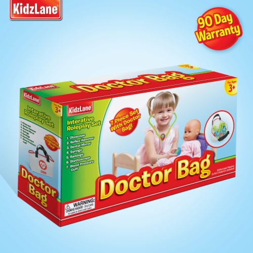 Kidzlane Doctor Play Set 7 Piece Dr Kit with Medical Bag Stethoscope for Kids 3 4.92 H 7.28 L 4.84 W City Market