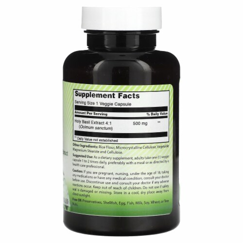 Amazing India Holy Basil 500 Mg 120 Veggie Capsules 120 Count Qfc