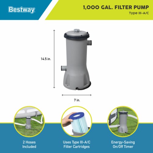 Bestway Flowclear 1 000 Gallons per Hour Above Ground Swimming Pool Filter Pump 1 Piece Gerbes Super Markets