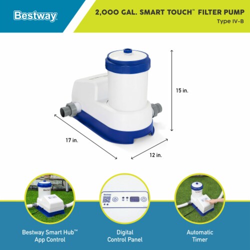 Bestway Flowclear Smart Touch 2000 GPH App Controlled Pool Filter Pump ... Bestway Flowclear Smart Touch 2000 GPH App Controlled Pool Filter Pump ...