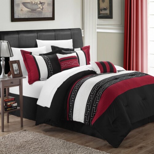 Chic Home Coralie 10 Piece Bed In A Bag Comforter Set Grey Queen queen Mariano s