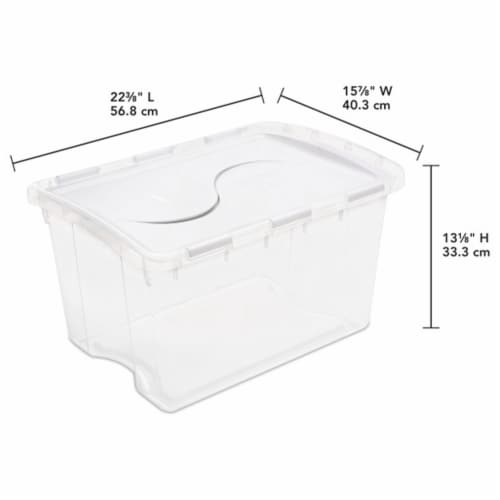 Sterilite 48 Qt Hinged Lid Storage Box Plastic Stackable Bin With Lid