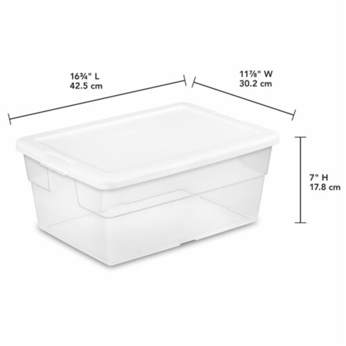 Sterilite 16 Quart Clear Plastic Stacking Storage Container Box W Lid