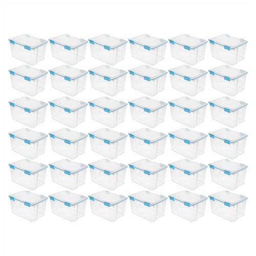 Sterilite 54 Qt Clear Plastic Stackable Storage Bin W Gasket Latch Lid