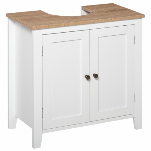 Under sink storage for large pedestal store