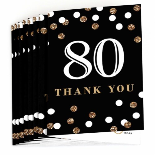 Big Dot Of Happiness Adult 80th Birthday Gold Birthday Party Thank