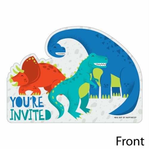 Big Dot of Happiness Roar Dinosaur - Shaped Fill-in Invitations with ... Big Dot of Happiness Roar Dinosaur - Shaped Fill-in Invitations with ...