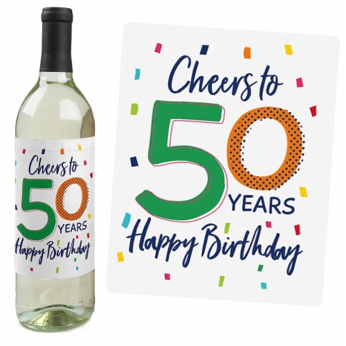 Big Dot Of Happiness 50th Birthday Cheerful Happy Birthday Wine