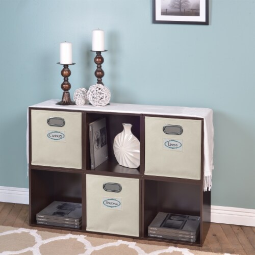 Niche Cubo Storage Set 6 Cubes And 3 Canvas Bins Truffle Natural 1