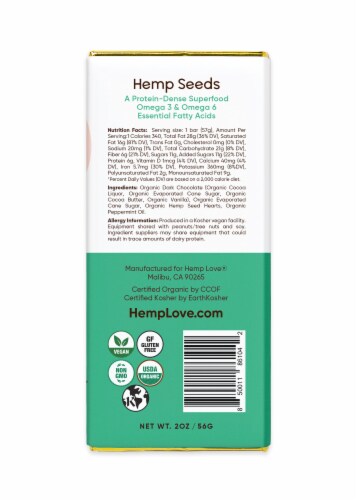 Hemp Love Organic Mint And Hemp Seed Crunch Chocolate Bar 2 Oz Kroger