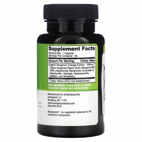 Sunergetic Citrus Bergamot 500 Mg 30 Capsules 30 Count Kroger