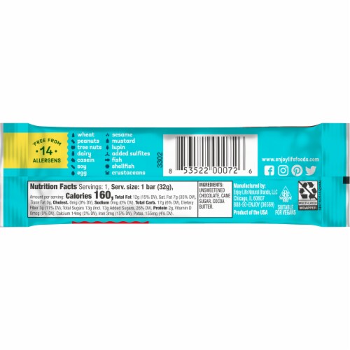 Enjoy Life Dark Chocolate Bar 1.12 oz Harris Teeter