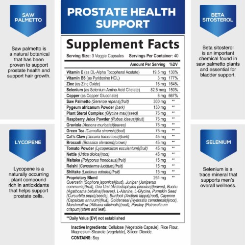 Prostate Support Supplement For Mens Health Saw Palmetto Beta