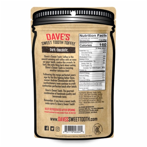 Dave's Sweet Tooth Dark Chocolate Gourmet Soft Toffee, 4 oz - Kroger Dave's Sweet Tooth Dark Chocolate Gourmet Soft Toffee, 4 oz - Kroger