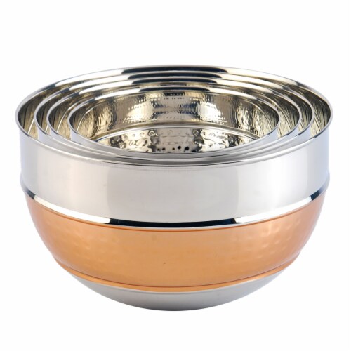 Lexi Home Premium Two-Tone Stainless Steel Hammered Mixing Bowls Set of ... Lexi Home Premium Two-Tone Stainless Steel Hammered Mixing Bowls Set of ...