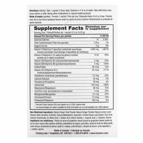 Ener C Vitamin C Drink Mix Sugar Free Lemon Ginger 1 000 Mg 30