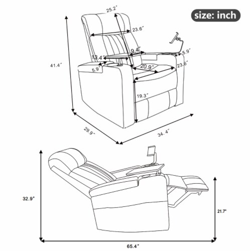 Reclinersmassage Chairs In Pu Leather For Home Or Office Use No Size Fred Meyer