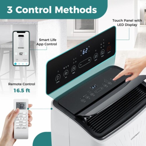 Costway 12000 Btu Portable Air Conditioner With Heat And Smart Wifi