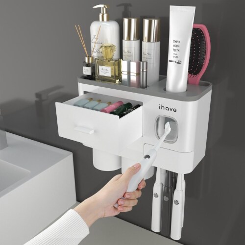 Toothbrush and toothpaste holder store