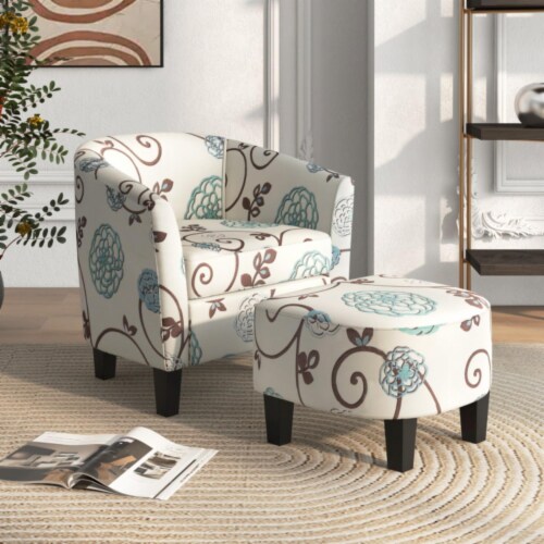 Hivvago Modern Accent Tub Chair and Ottoman Set with Fabric Upholstered 2 Fry s Food Stores