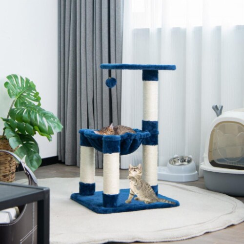 Hivvago Multi Level Cat Tree With Scratching Posts And Cat Hammock 1
