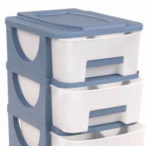 Homeplast Vesta 24 Inch Tall Plastic 3 Drawer Home Storage Organizer