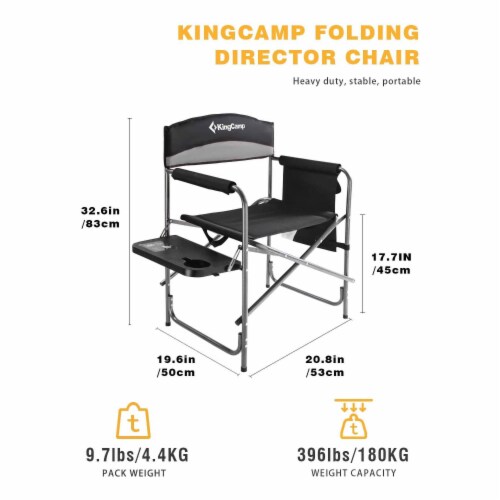 KingCamp Compact Camping Folding Chair with Side Table and Storage Pocket Grey 1 Piece Pay Less Super Markets