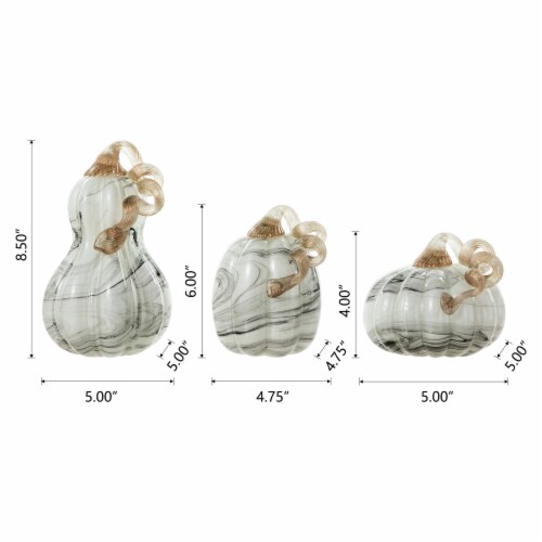 Glitzhome Handmade Blown Glass Pumpkin Table Decoration For Fall And Harvest Thanksgiving Decor