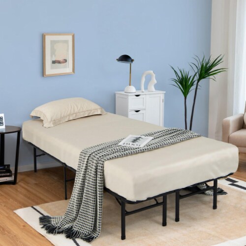 Hivvago Queen King Size Folding Steel Platform Bed Frame for Kids and Adults King Size KING Gerbes Super Markets