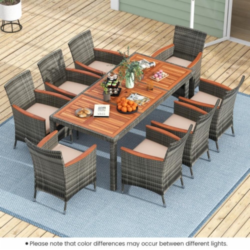 9 piece rattan outdoor dining set store