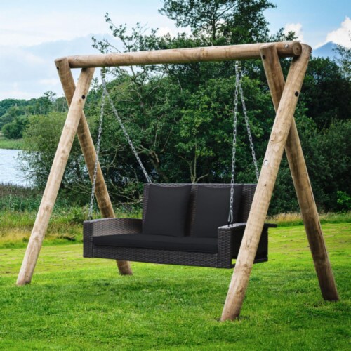 Hivvago 2 Person Patio Rattan Porch Swing with Cushions 1 Fry s Food Stores