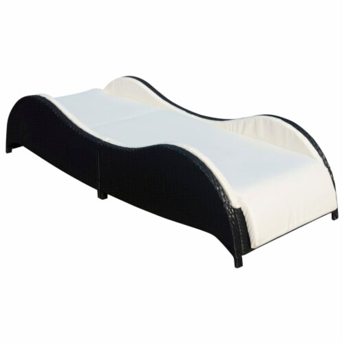 Black rattan sun loungers store