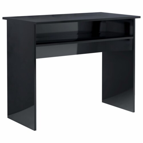 vidaXL Desk High Gloss Black 35.4 x 19.7 x 29.1 Engineered Wood 35.4 x19.7 x29.1 Fry s Food Stores