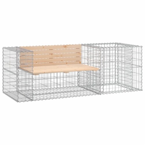 Vidaxl Patio Bench With Gabion Basket Solid Wood Pine 75 6 X28 X25 8