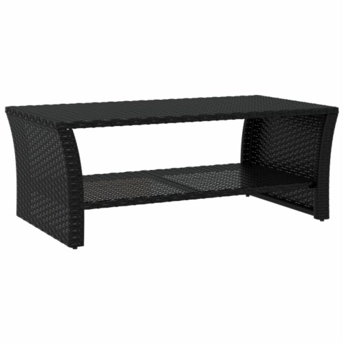 vidaXL Coffee Table Black 39.4 x19.7 x15.7 Poly Rattan 1 Kroger