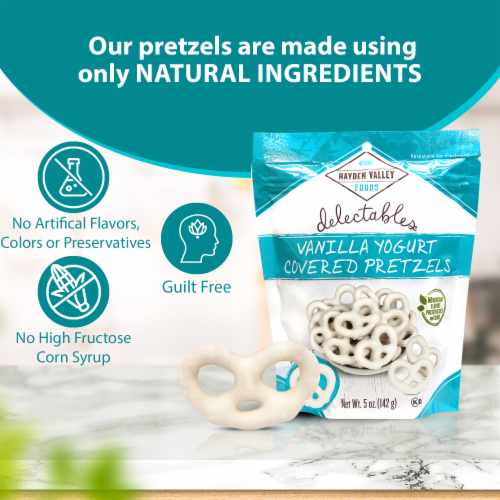 Hayden Valley Foods Vanilla Yogurt Covered Pretzels 5 Oz Pack Of 12 500 Ounce Pack Of 12