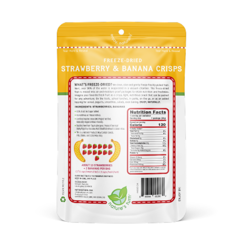 Natures Turn Freeze Dried Strawberry And Banana Crisps 34g 1 20oz