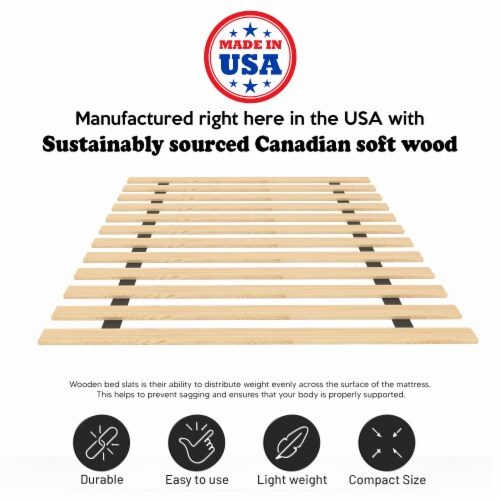 Continental Sleep 0.68 Heavy Duty Horizontal Wooden Bunkie Board Bed Slats California King California King Harris Teeter