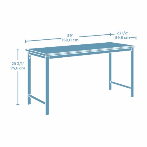 Sauder Bergen Circle 60 x 24 Office Table Desk in Kiln Acacia 1 Ralphs