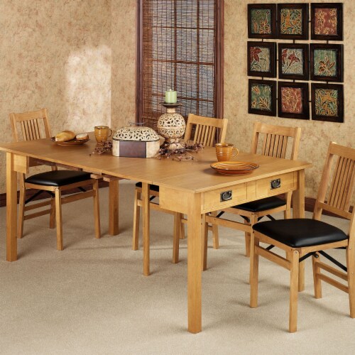 MECO Stakmore Solid Wood Traditional Expanding Dining Table Console Oak Frame 1 Piece Fry s Food Stores
