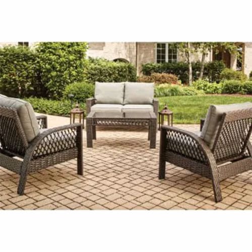 Four Seasons Courtyard Coral Bay 4 Piece Deep Seating Set with Cushioned Chairs 1 Piece Mariano s