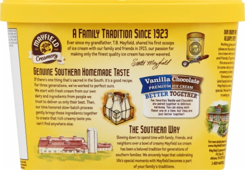 Mayfield Creamery® Better Together Vanilla And Chocolate Ice Cream Tub 1