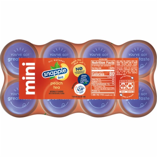Snapple Peach Iced Tea Multipack Mini Bottles, 8 pk / 8 fl oz - QFC Snapple Peach Iced Tea Multipack Mini Bottles, 8 pk / 8 fl oz - QFC