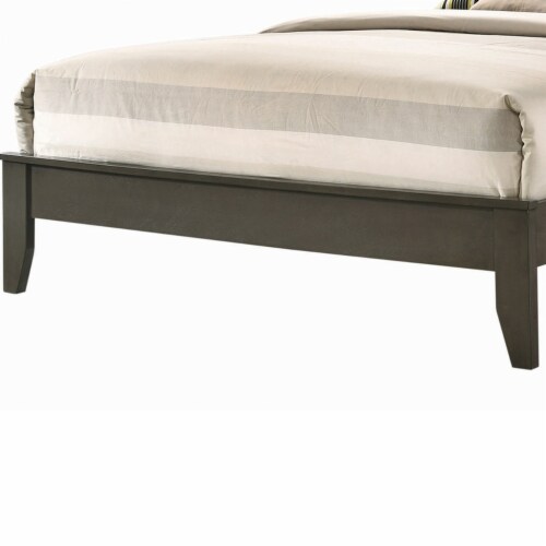 Transitional Wooden Queen Size Bed With Slatted Style Headboard, Gray ... Transitional Wooden Queen Size Bed With Slatted Style Headboard, Gray ...