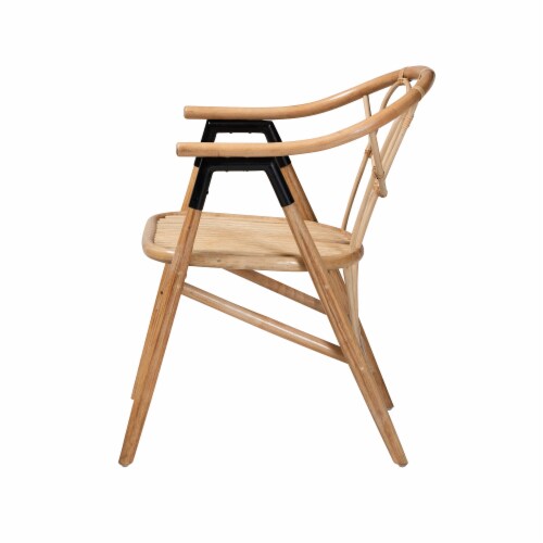 Bali And Pari Cyntia Modern Bohemian Natural Brown Rattan Dining Chair