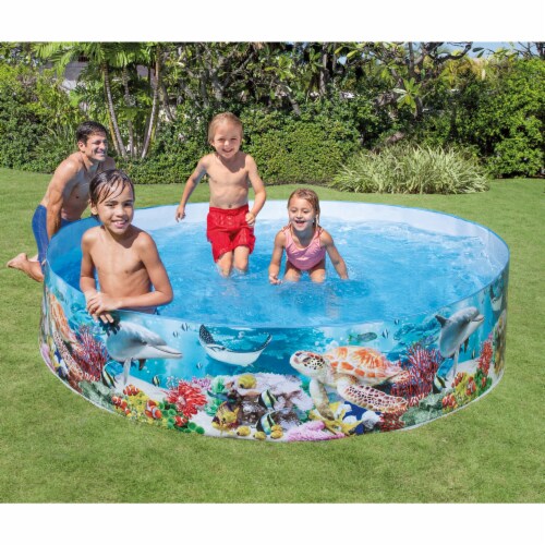 Intex SnapSet Kiddie 8 x 8 Foot Instant Swimming Pool Deep Sea Blue 2 Pack 2 Piece Kroger