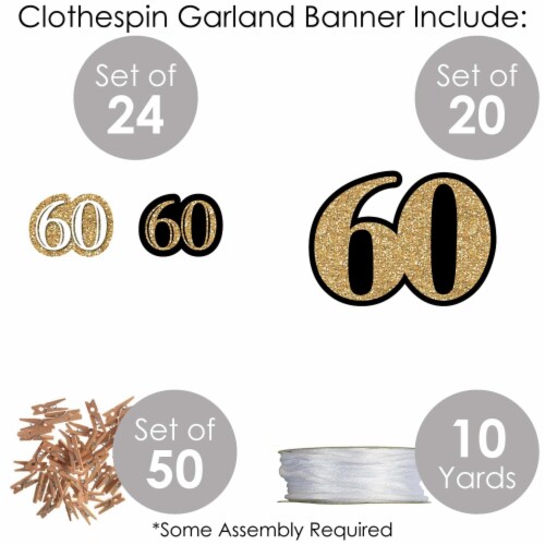 Big Dot Of Happiness Adult 60th Birthday Gold Party Diy Decor