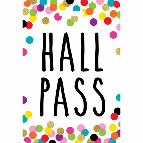 Teacher Created Resources Confetti Hall Pass With Lanyard 4 Per Pack 3 Packs 4 Per Pack 3