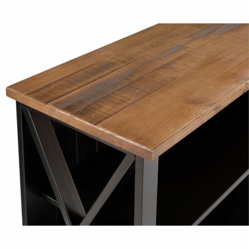 Pemberly Row 52 Farmhouse Wood Storage Console in Black Reclaimed Barnwood 1 Fry s Food Stores
