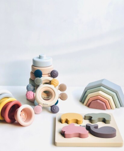 Silicone Rainbow Stacker for Toddlers, Montessori Nesting Blocks, 5 ... Silicone Rainbow Stacker for Toddlers, Montessori Nesting Blocks, 5 ...